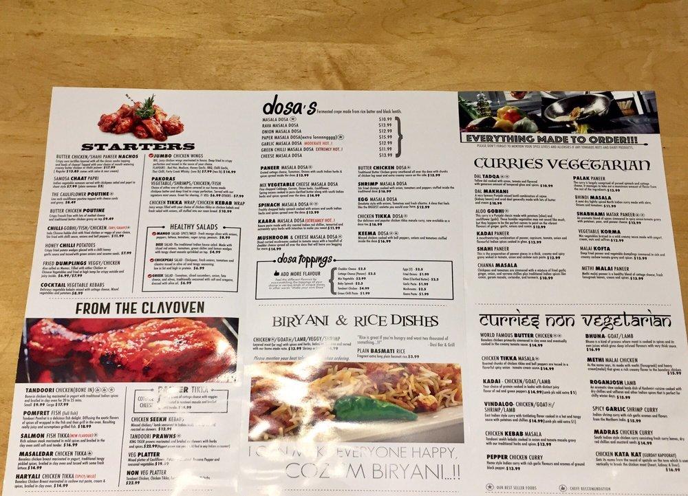 Menu at Desi Bar & Grill, Mississauga