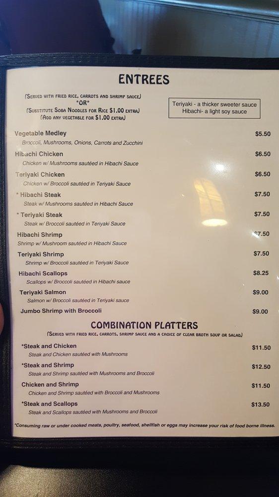 Menu at Kobe Express restaurant, Franklin, Georgia Rd