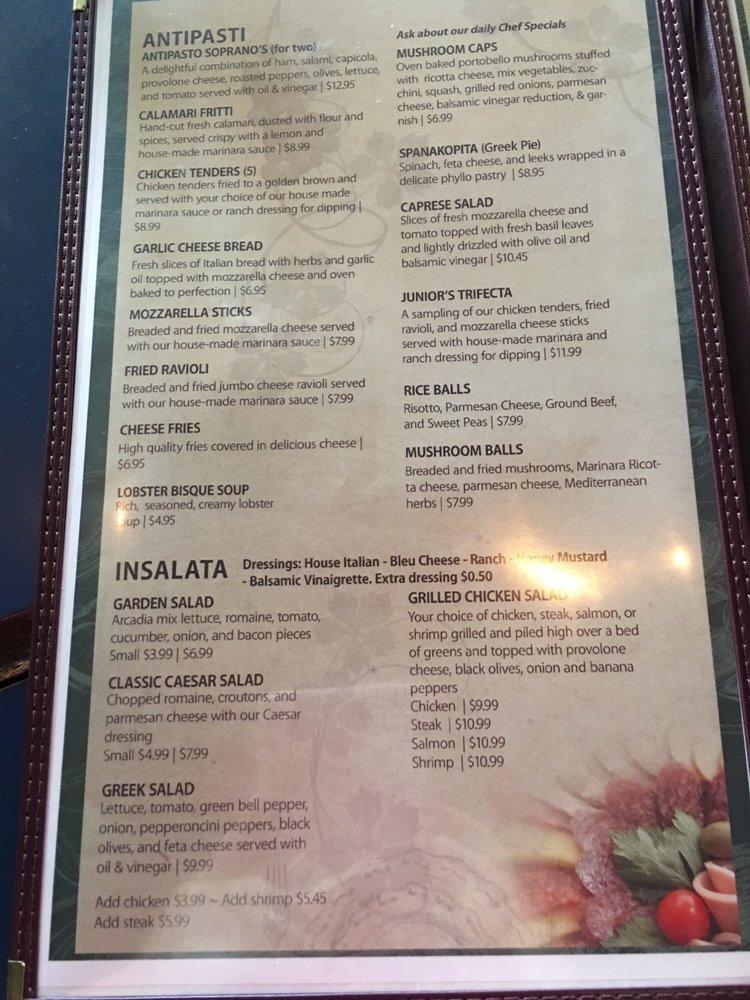 Menu at Sopranos Grill restaurant, Raleigh, N Rogers Ln STE 101