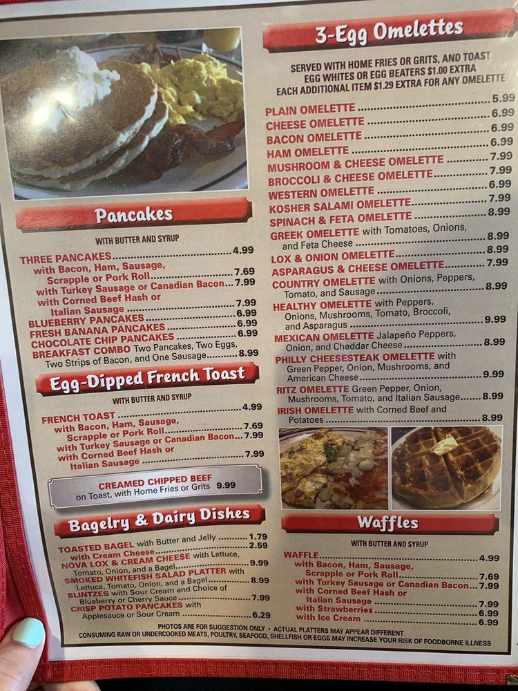 Menu at RITZ Diner restaurant, Philadelphia