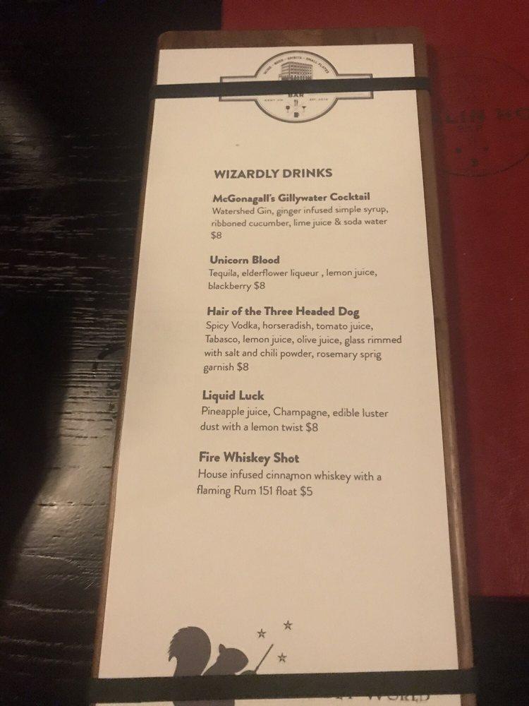 Menu at Franklin Hotel Bar, Kent