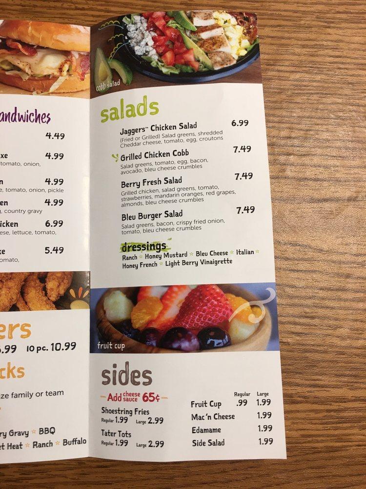 Menu at Jaggers restaurant, Louisville, Dutchmans Pkwy