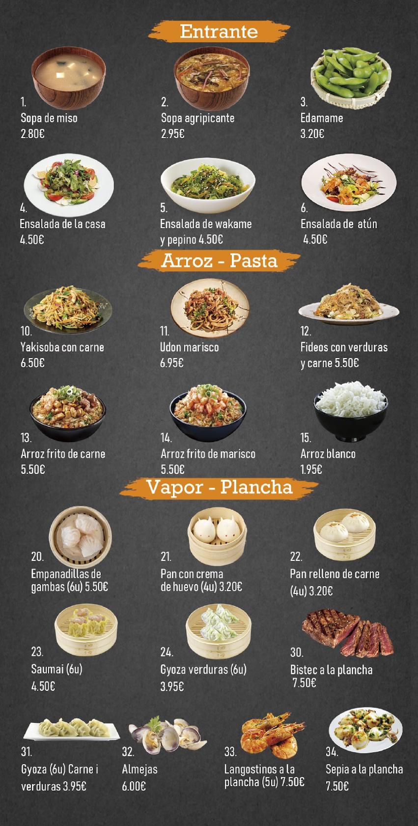 Carta del restaurante Buffet MATUYA, Granada