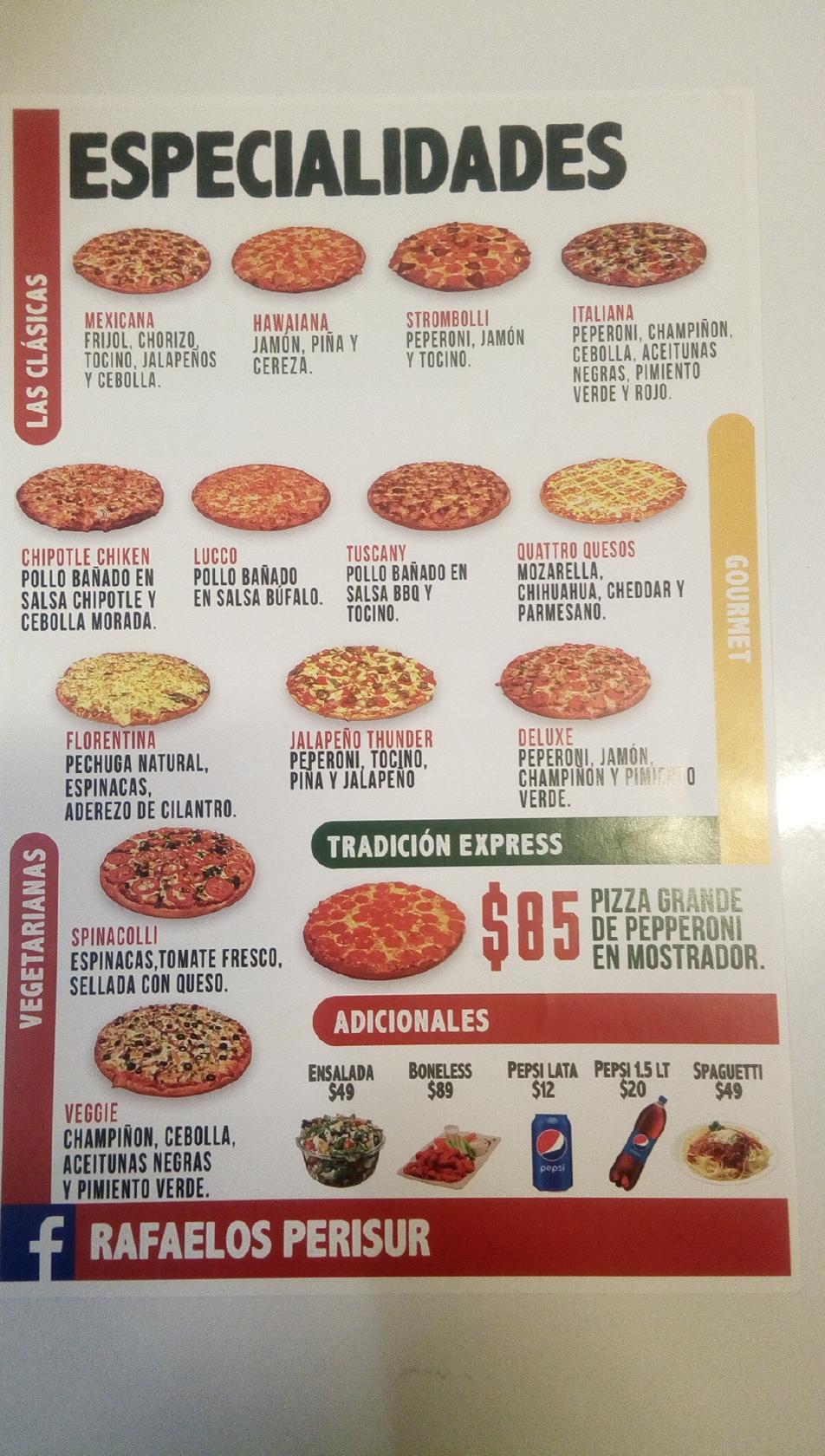 Carta del restaurante RAFAELOS PERISUR, Hermosillo
