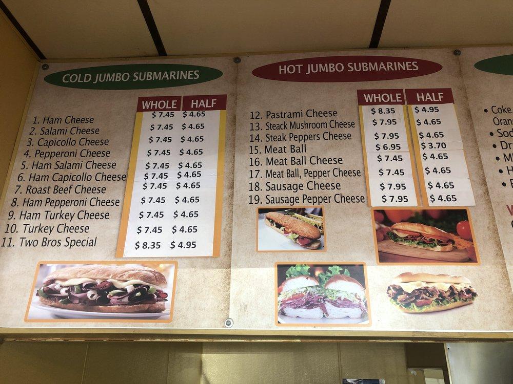Menu at Two Brothers Pizza pizzeria, Huntington Beach, Warner Ave