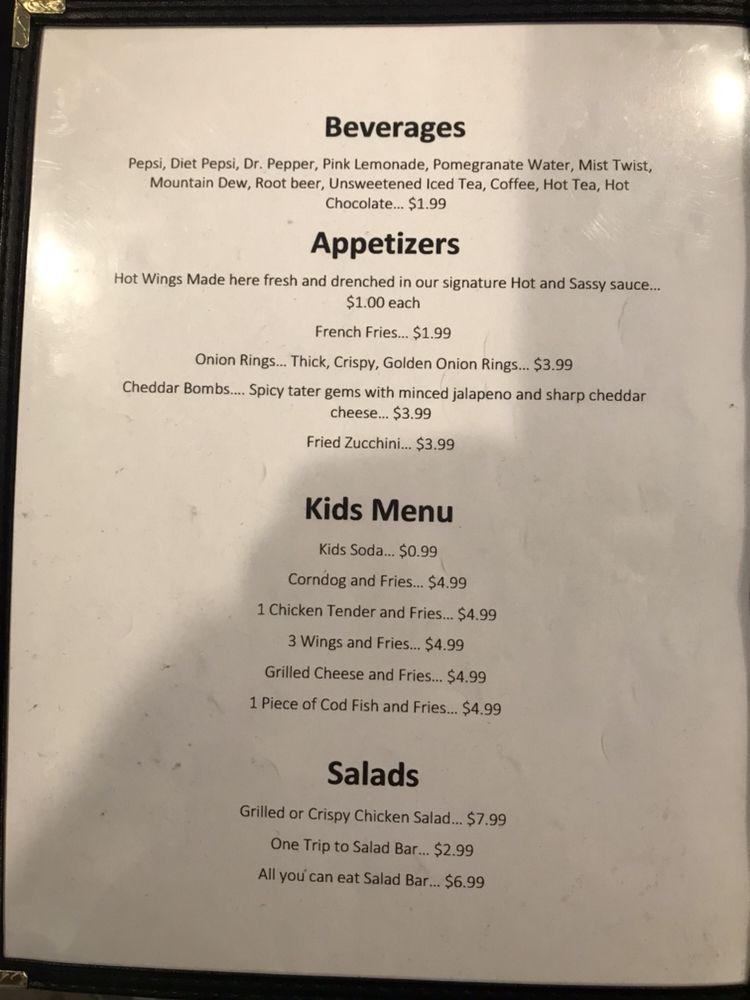 Menu at Big Fish Family Restaurant, Panguitch
