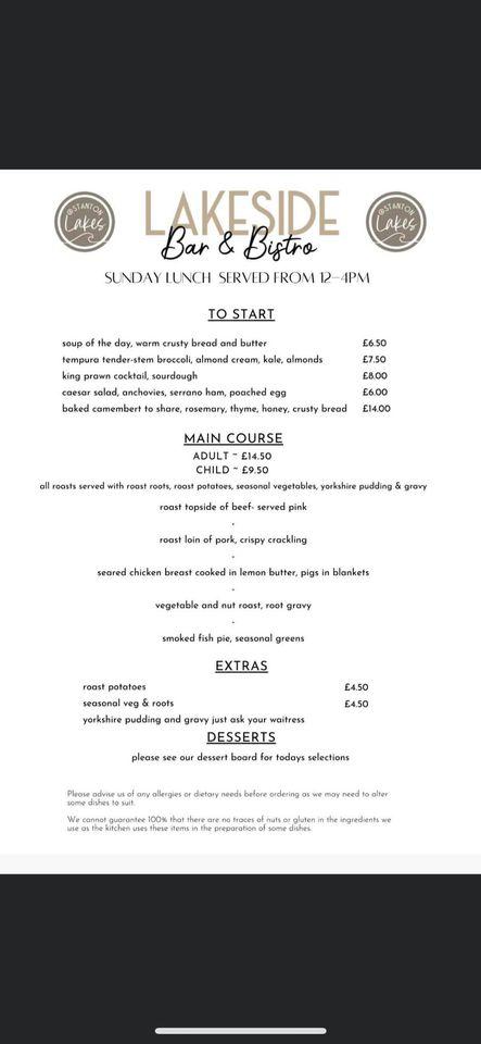 Menu at @Stanton Lakes restaurant, Stoney Stanton