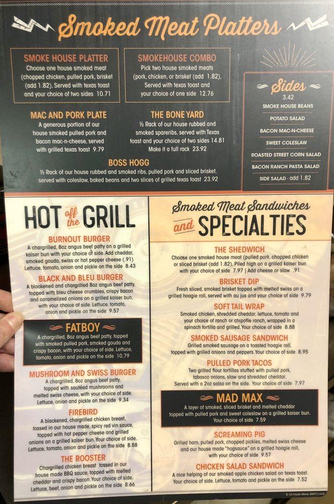 Menu at The Shed Smokehouse & Juke Joint BBQ, Maryville