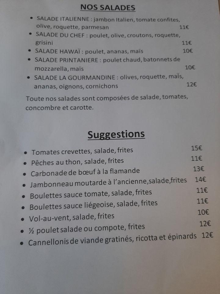 Menu au La Gourmandine, Dinant