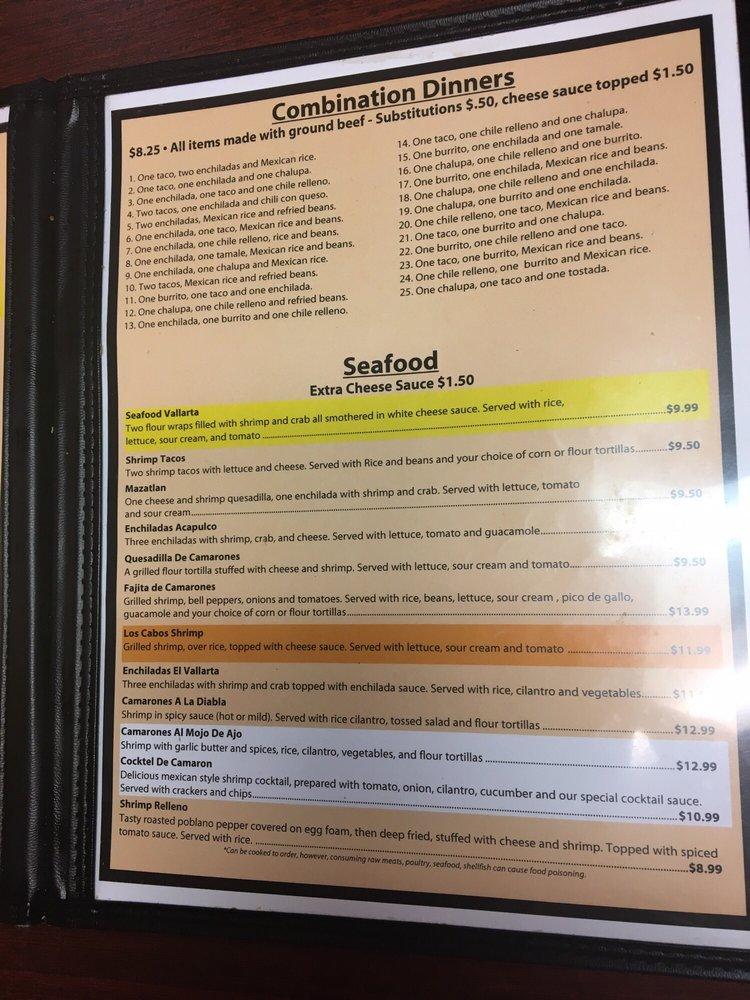 Menu at El Caporal restaurant, Sparta