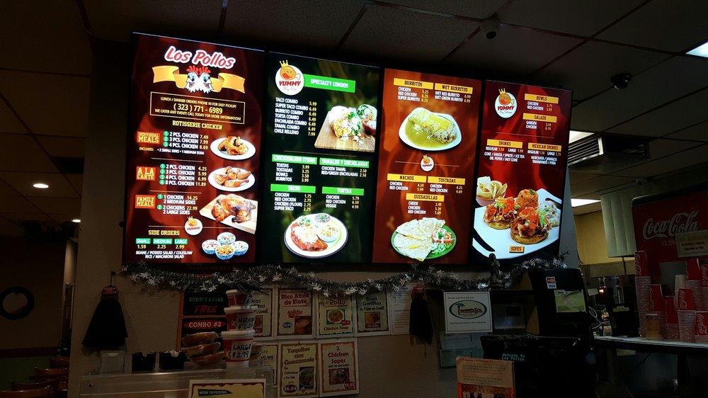 Menu at Los Pollos restaurant, Bell, Atlantic Ave