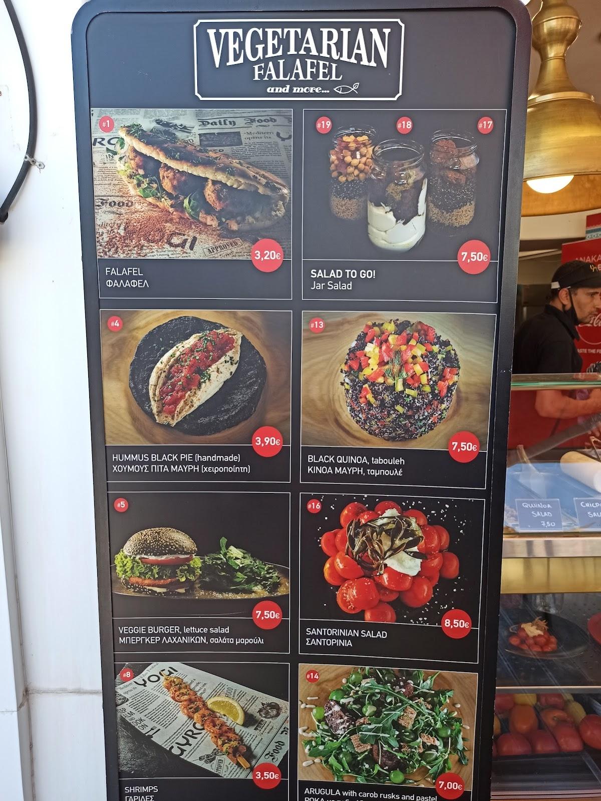 Menu at Yogi - Gyro, Thera