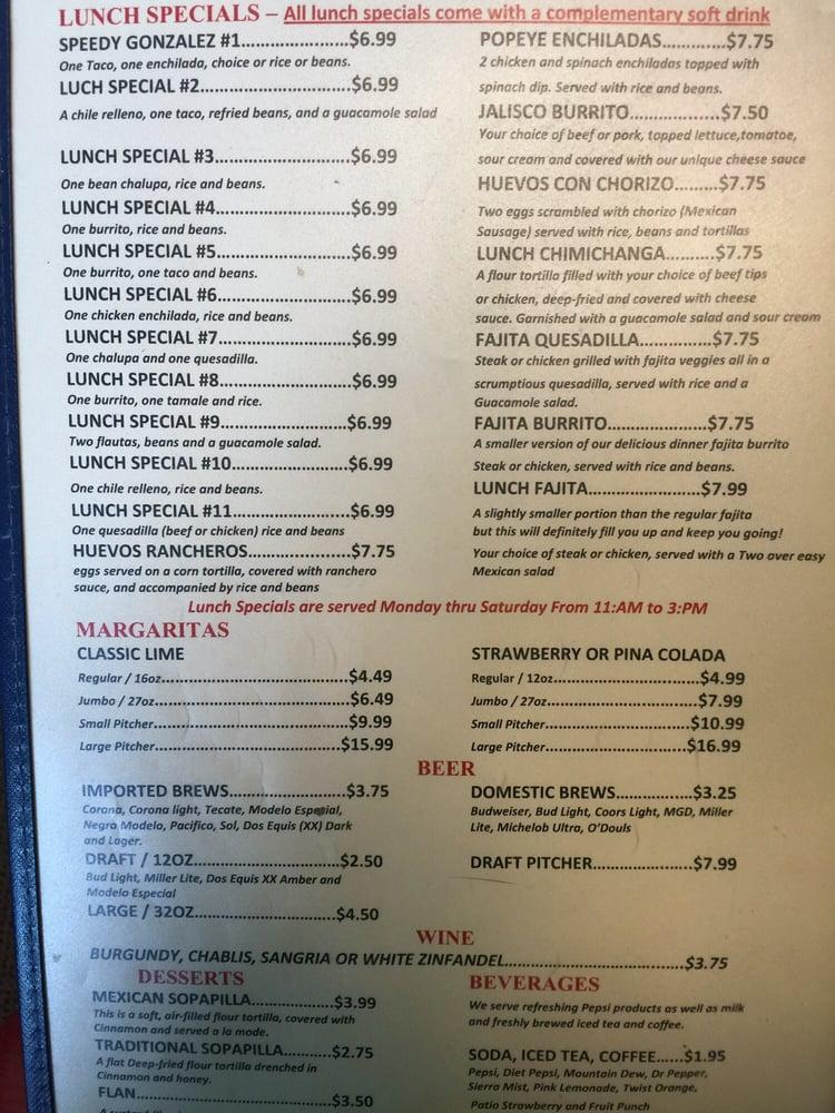 Menu at Los Compas Mexican Restaurant, Independence, 18009 US-24