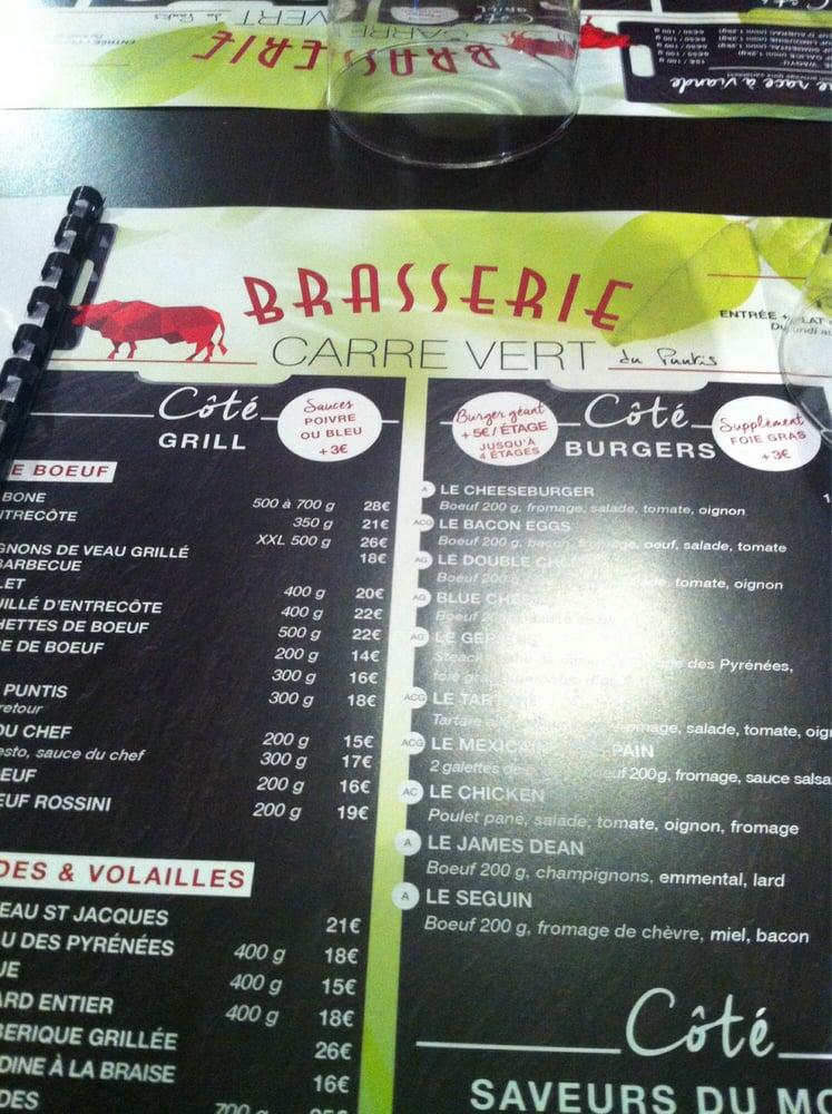 Menu au La Brasserie Du Carré Vert restaurant, Colomiers