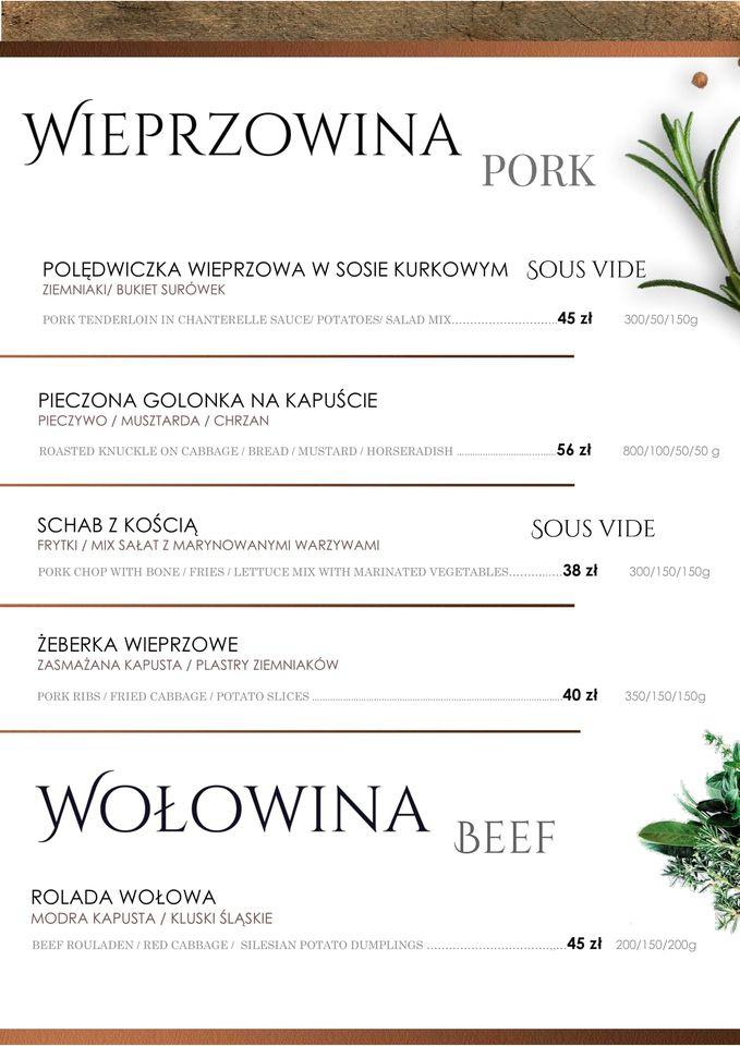 Menu at Hotel Antonio Conference / Restauracja Steak&Grill restaurant ...