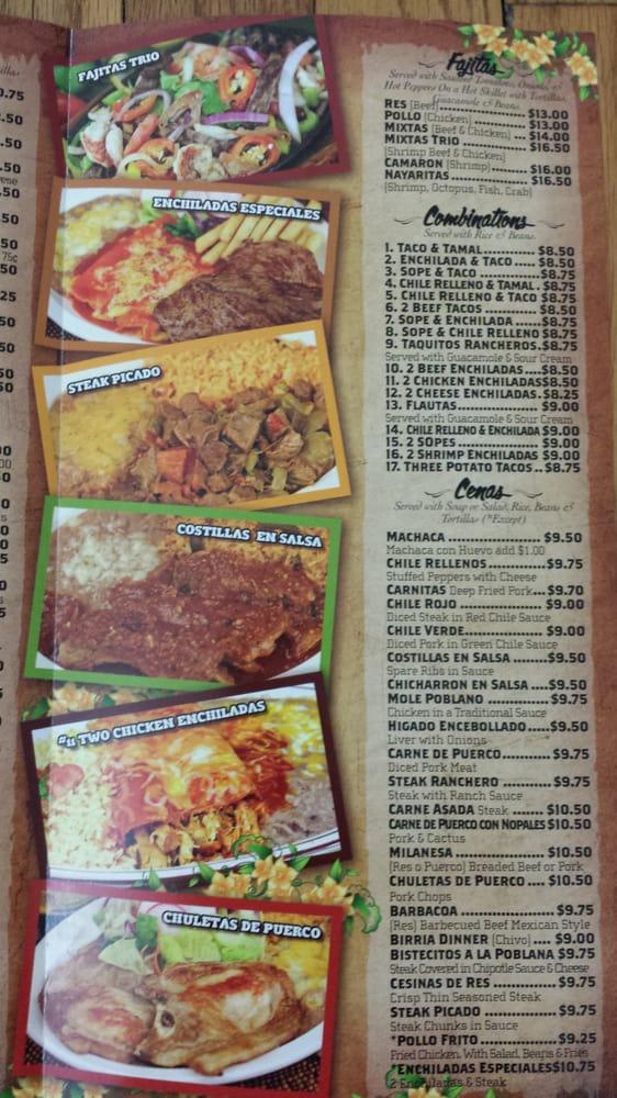 Menu at Los Tres Cochinitos restaurant, Los Angeles, 803 W Pacific ...