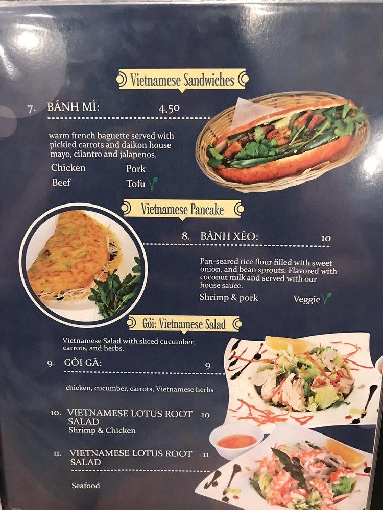 Menu at Pho 77 Rialto restaurant, Rialto