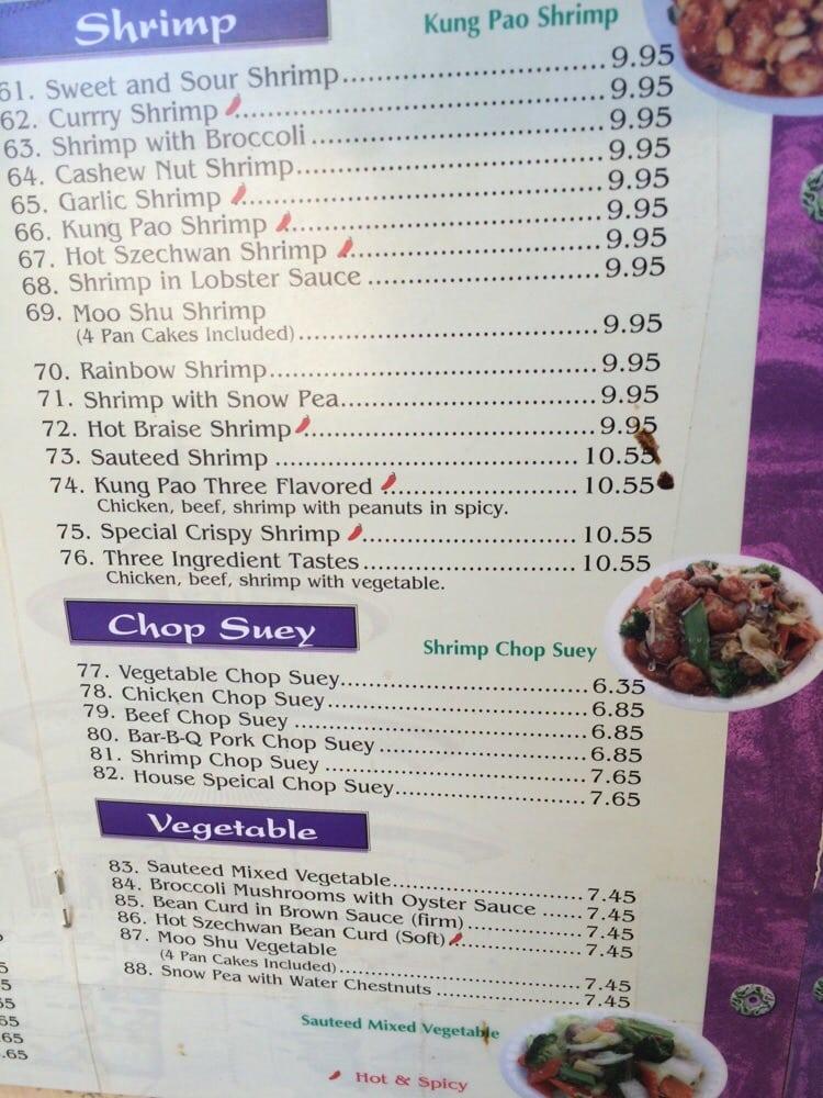 Menu at China Express restaurant, Pasadena