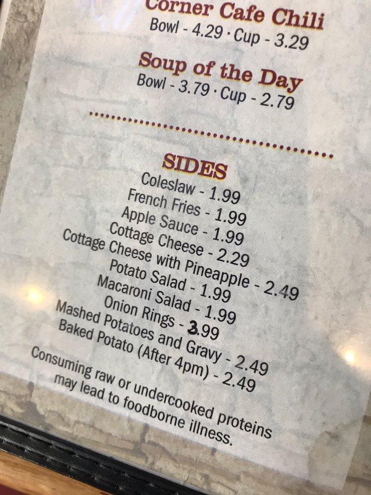 Menu at Corner Cafe Restaurant, Delaware