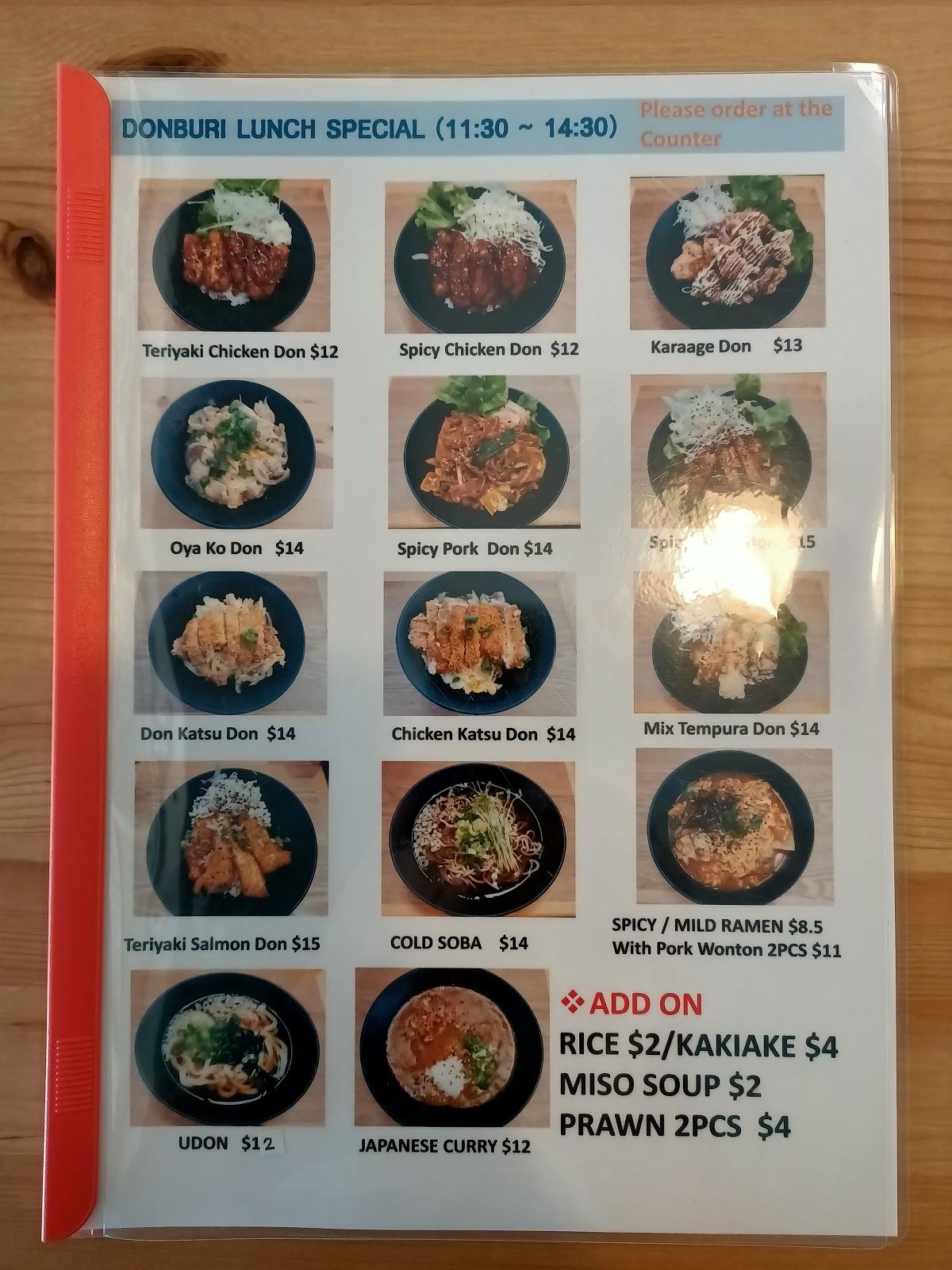 Menu at Arigato Mate restaurant, Cairns City
