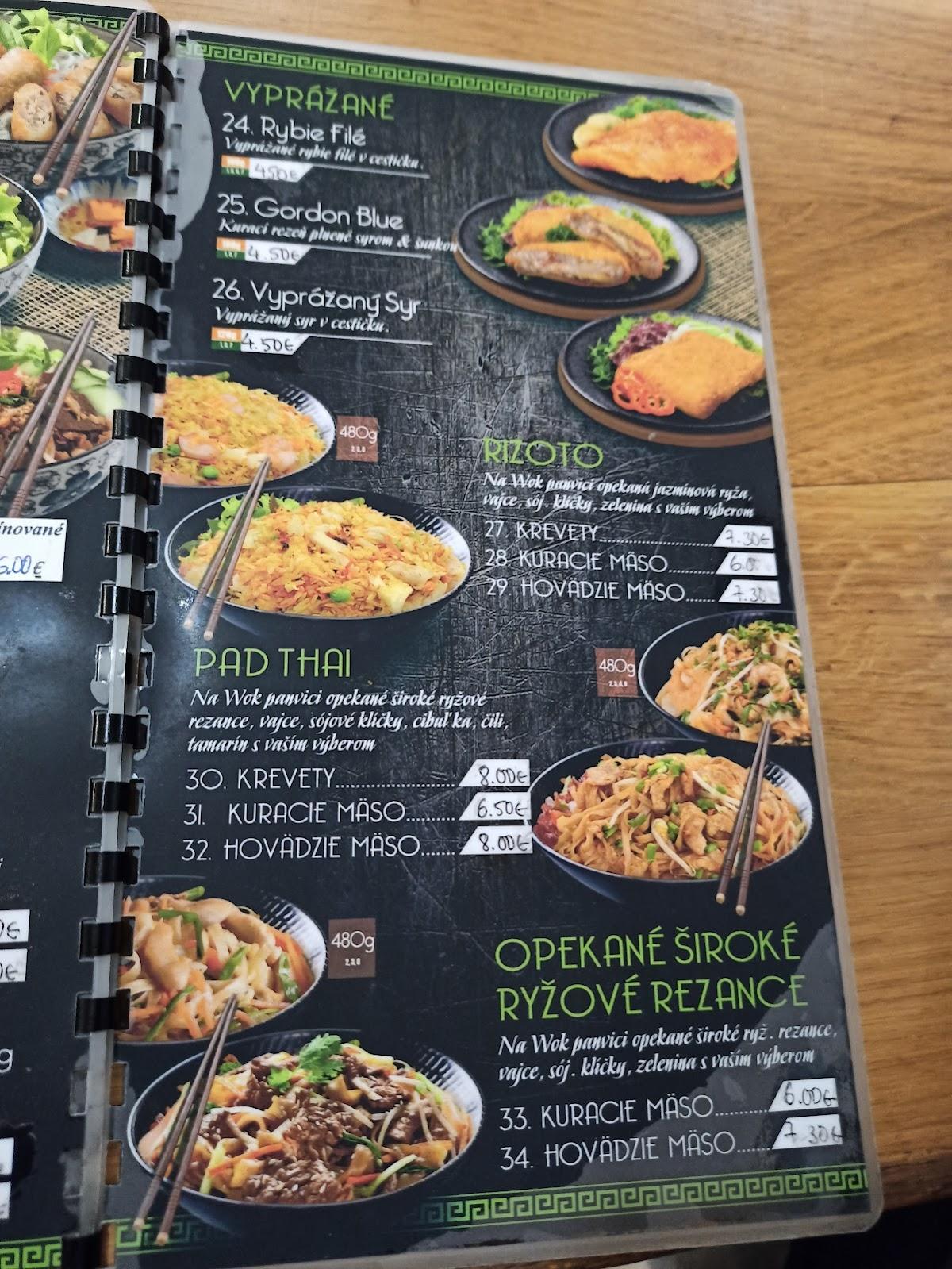 Menu at Ázijská reštaurácia u Adama restaurant, Námestovo