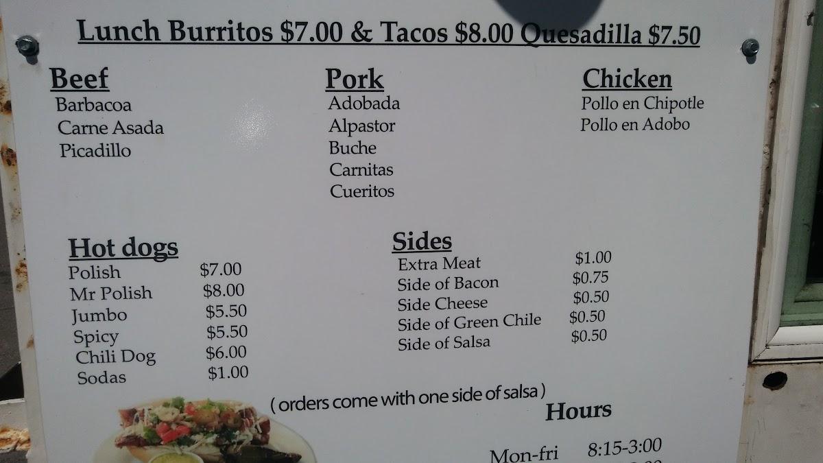 Menu at El Chile Toreado fast food, Santa Fe