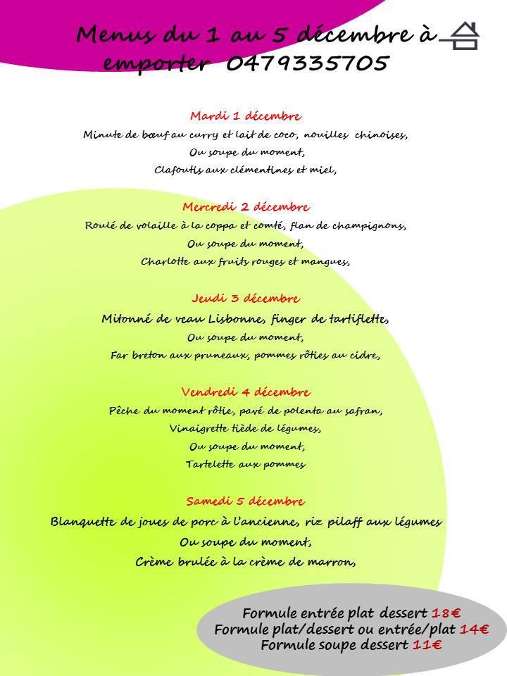 Menu au Les Gourmands Disent restaurant, Chambéry