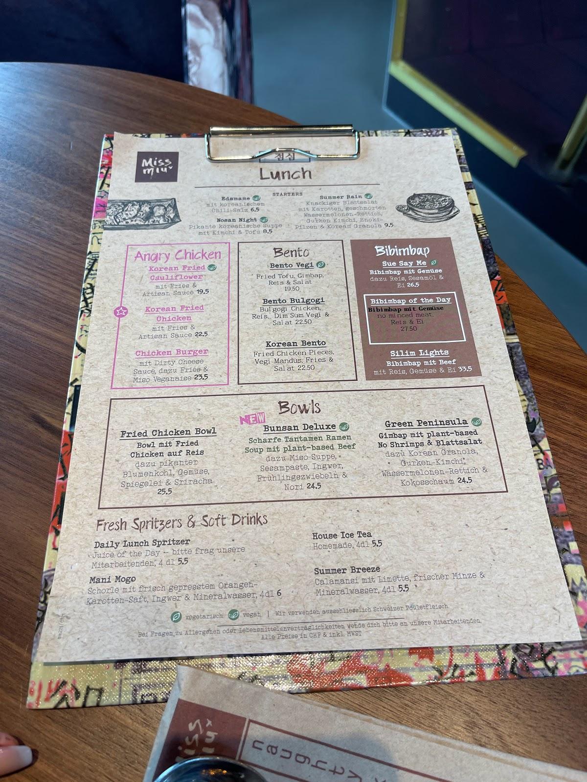 Menu da Miss Miu Metalli, Zugo