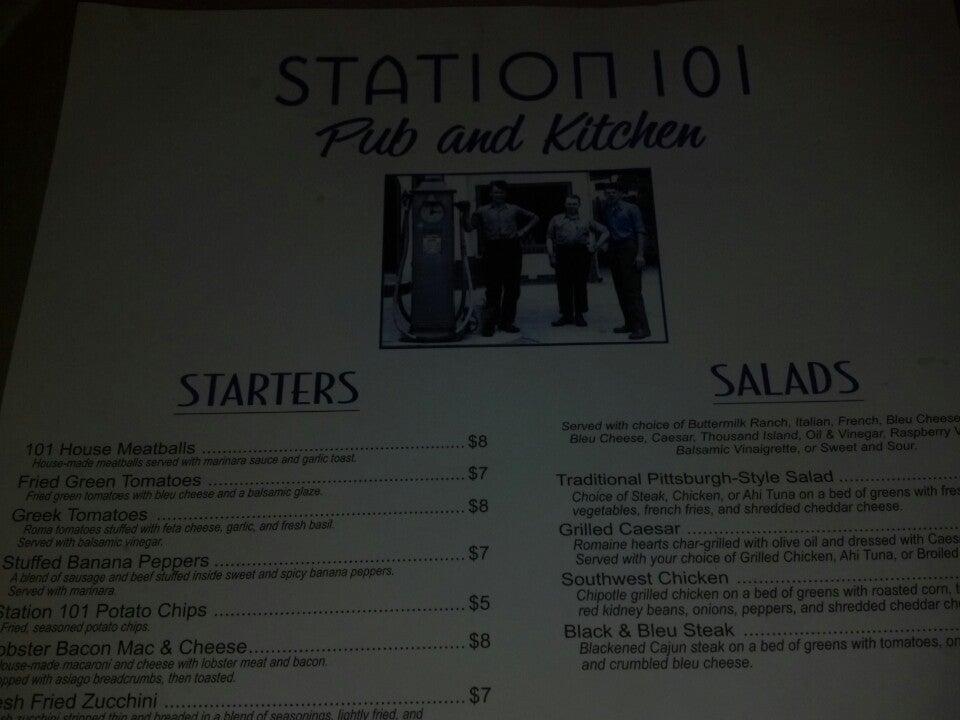 Menu at Station 101 Pub & Kitchen, DuBois, Bee Line Hwy