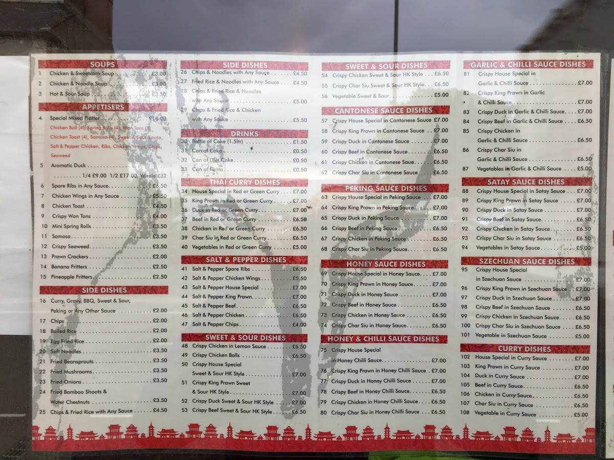 Menu at Golden Valley fast food, Coldstream