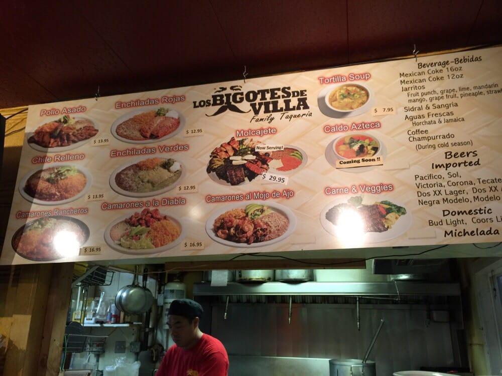Menu at Los Bigotes de Villa restaurant, Federal Way