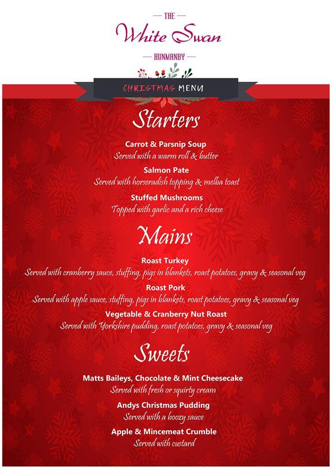 Menu at White Swan pub & bar, Filey