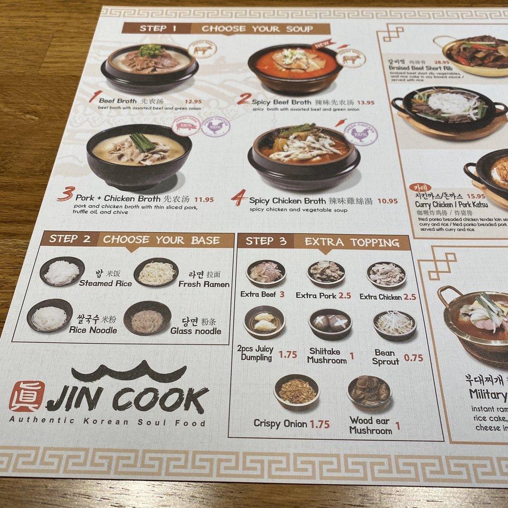 Carta del restaurante Jin Cook - Authentic Korean Soul Food, Glendale