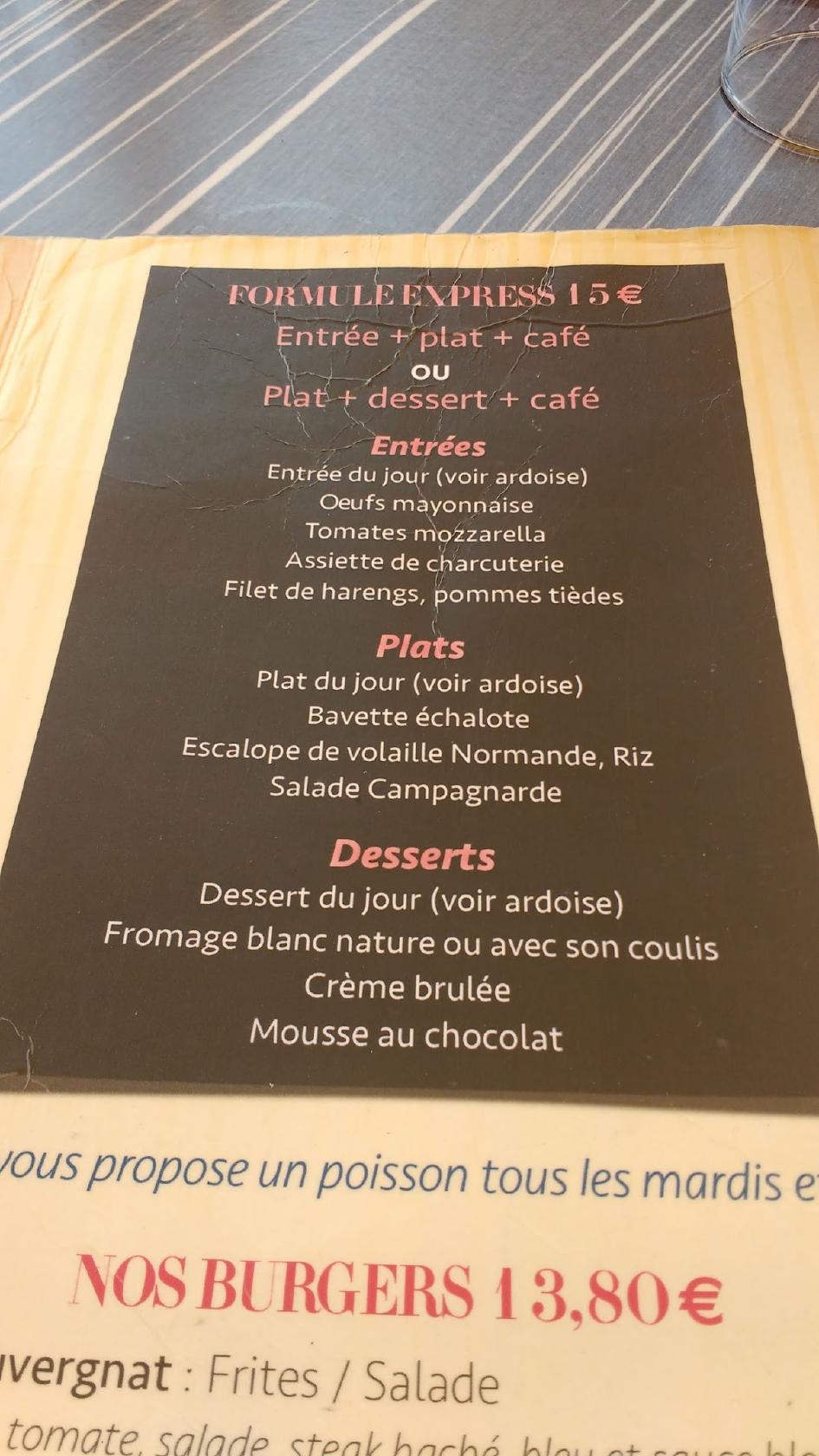Menu au Le Voltaire restaurant, Châtenay-Malabry
