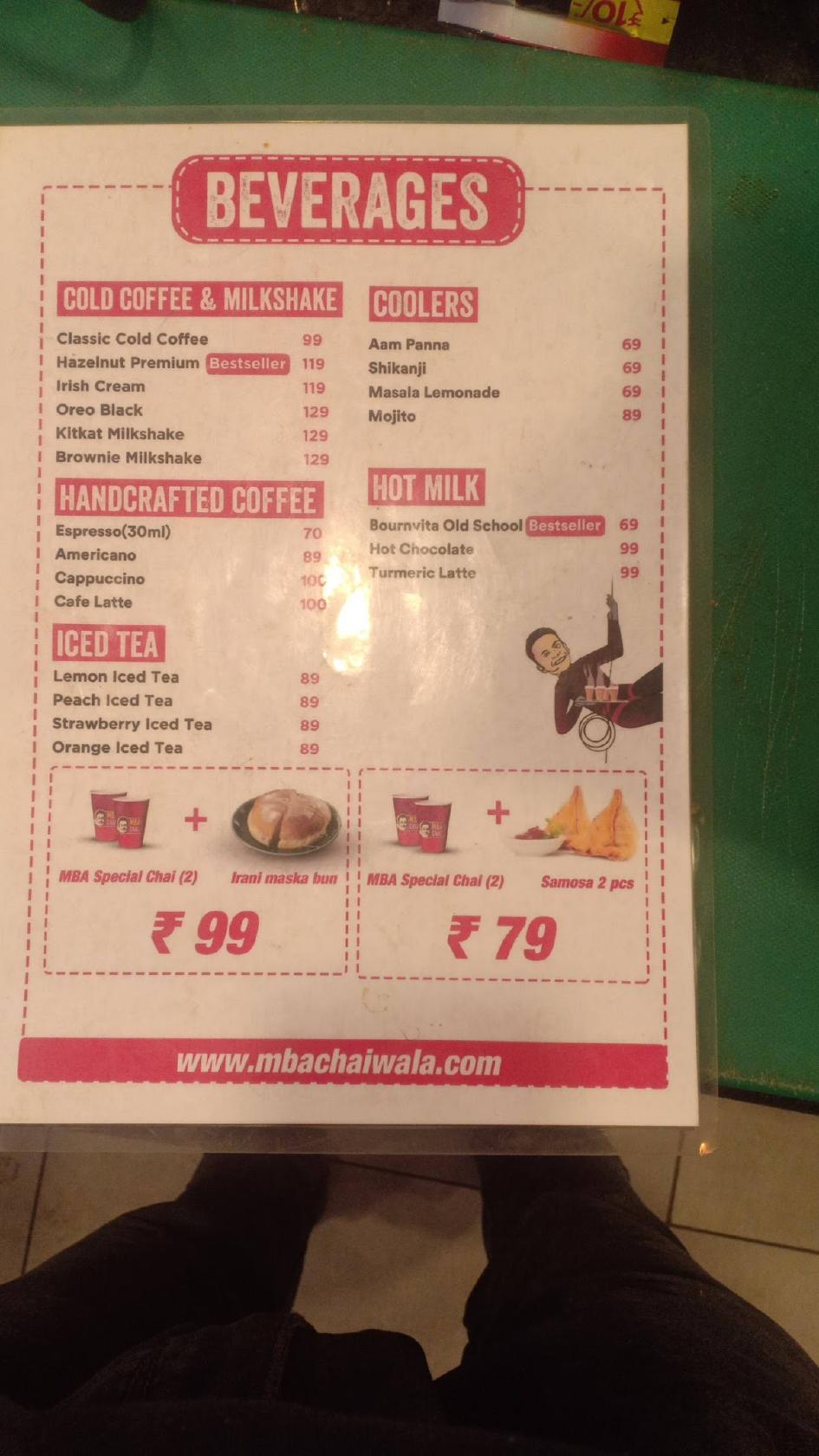 Menu at MBA CHAI WALA GANDHINAGAR, Gandhinagar