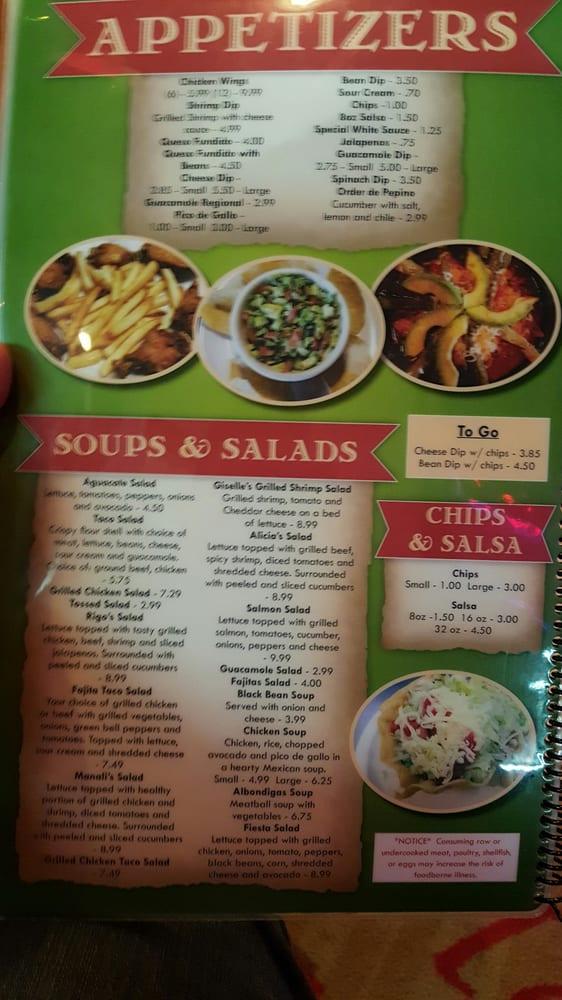 Menu at Monte De Rey Mexican Restaurant, Clemmons, River Ridge Dr