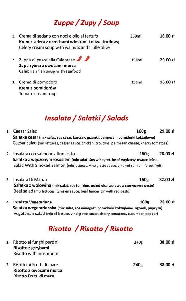 Menu at Casa Italia pub & bar, Slupsk