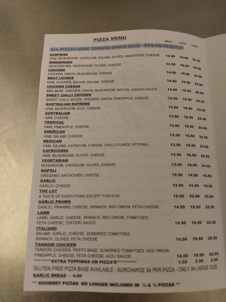Menu at Longford Pizza House restaurant, Longford
