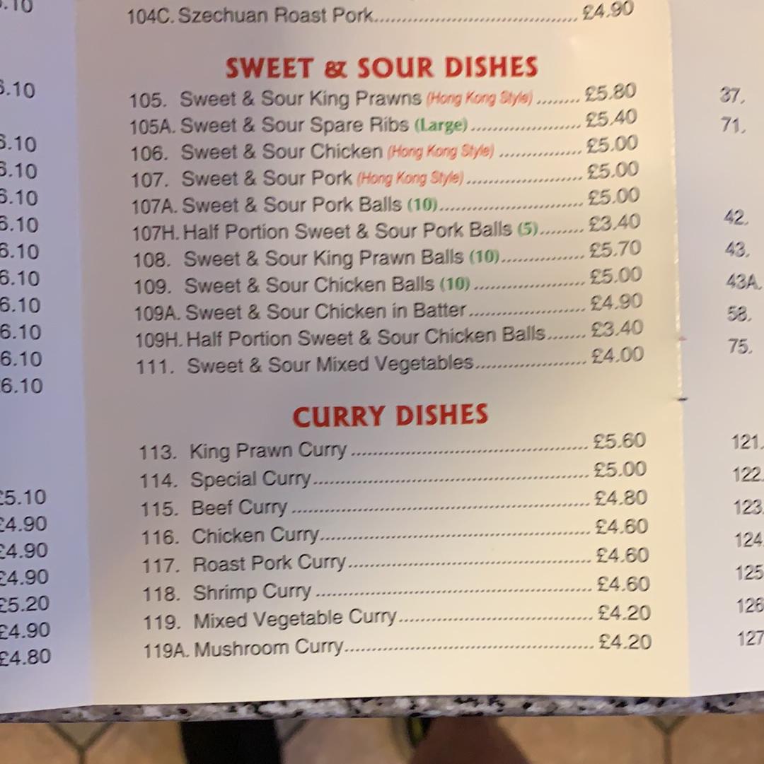 Menu at Yummy fast food, Gravesend, 84-85 London Rd