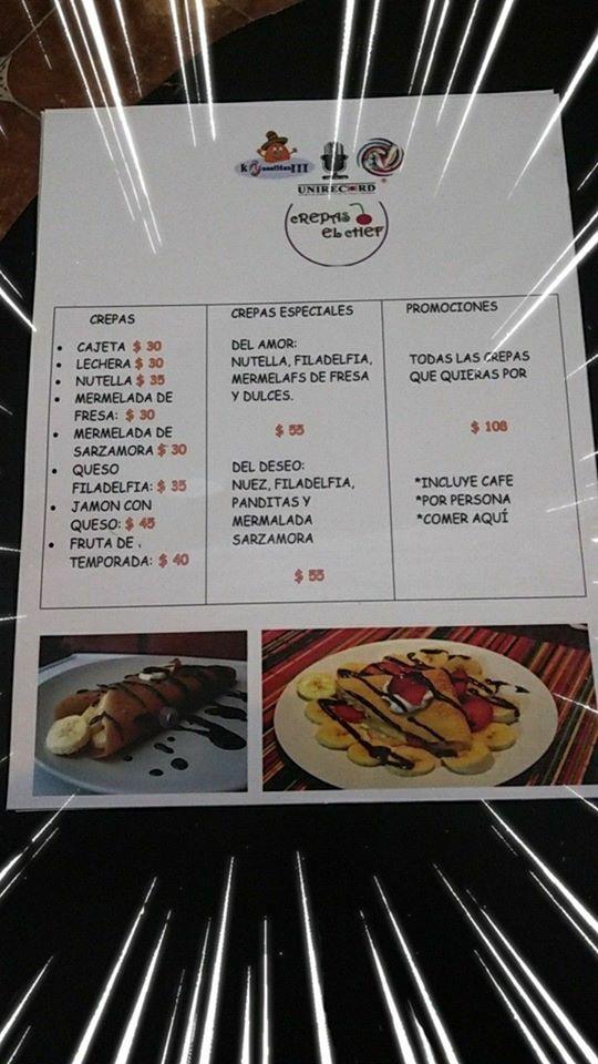 Menu at Crepas El Chef pub & bar, Toluca