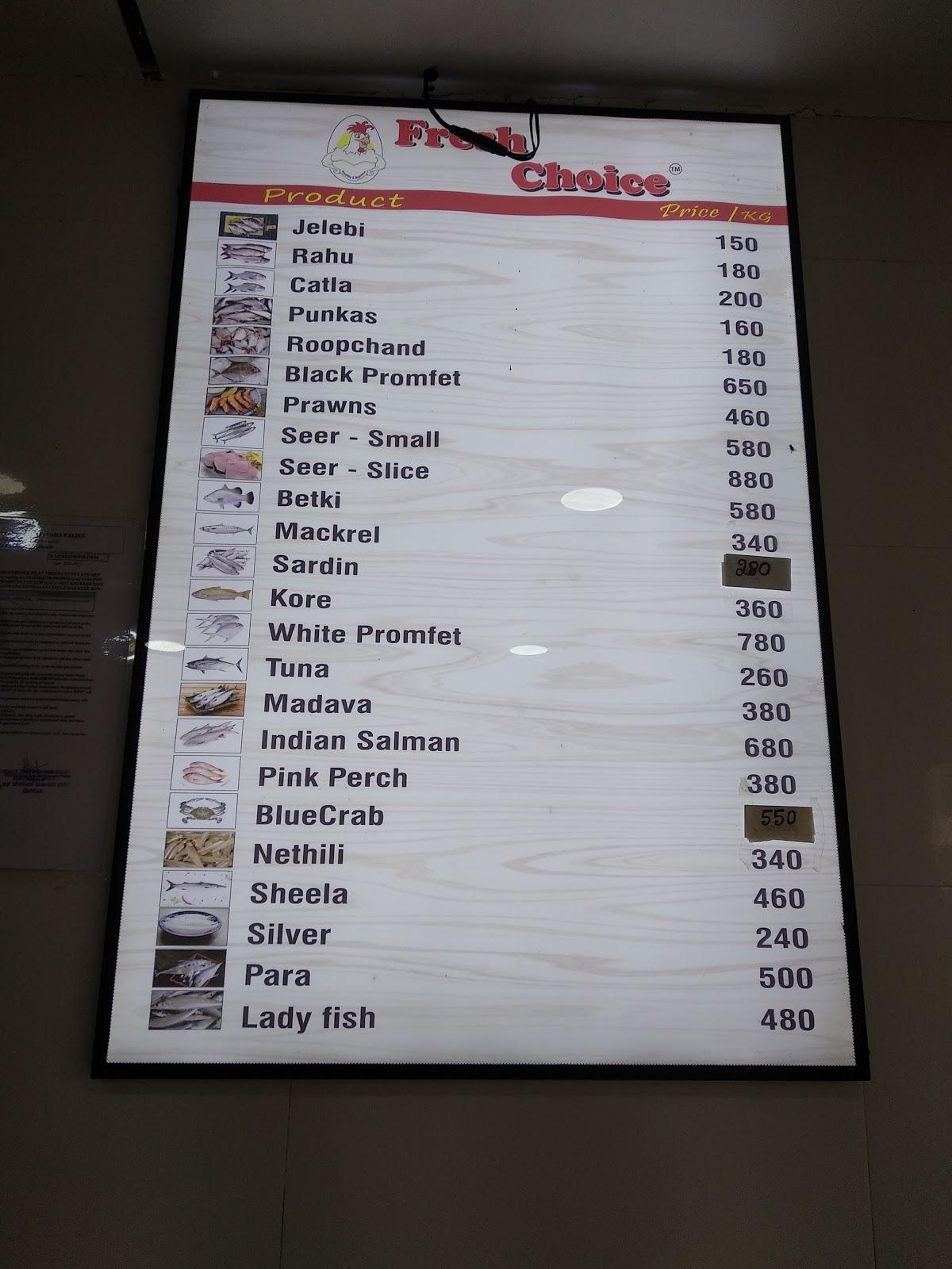 Menu at Fresko Choice Meat Products Private Limited Kalkere, Bengaluru ...