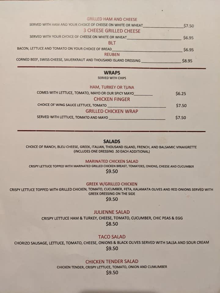 Menu at Off Duty, Inc. pub & bar, Belmont
