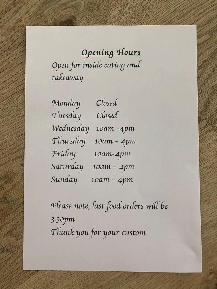 Menu at Rockpool Cafe, Cullen