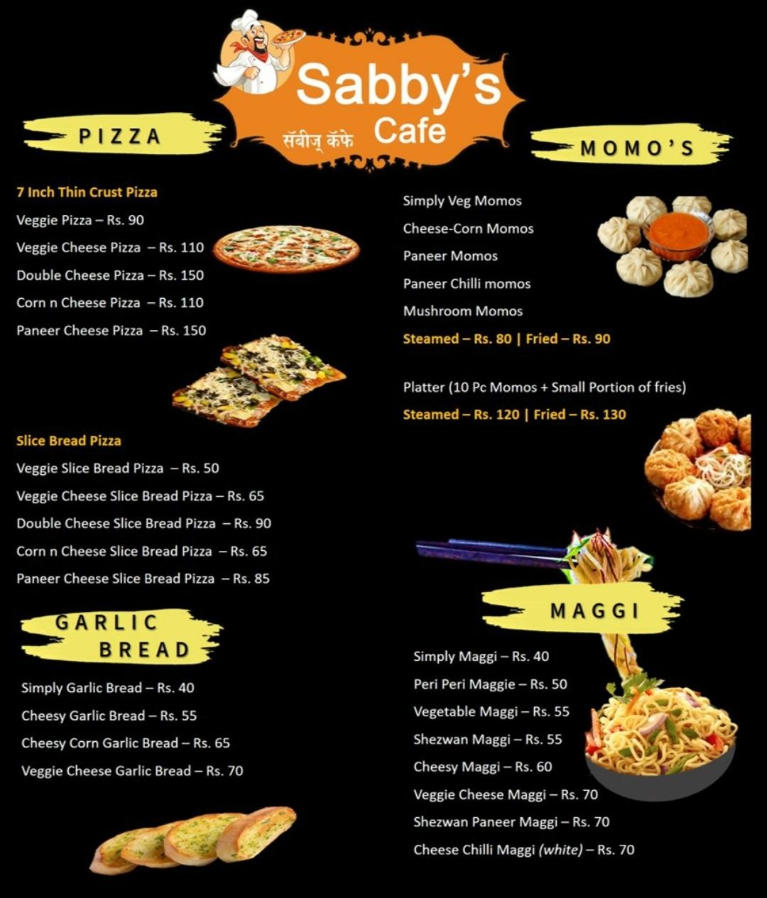 Menu at Sabby's Cafe, Mumbai, Shop no 4