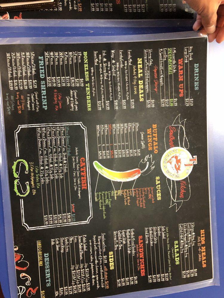 Menu at Tjs Catfish & Wings & BBQ, Arlington