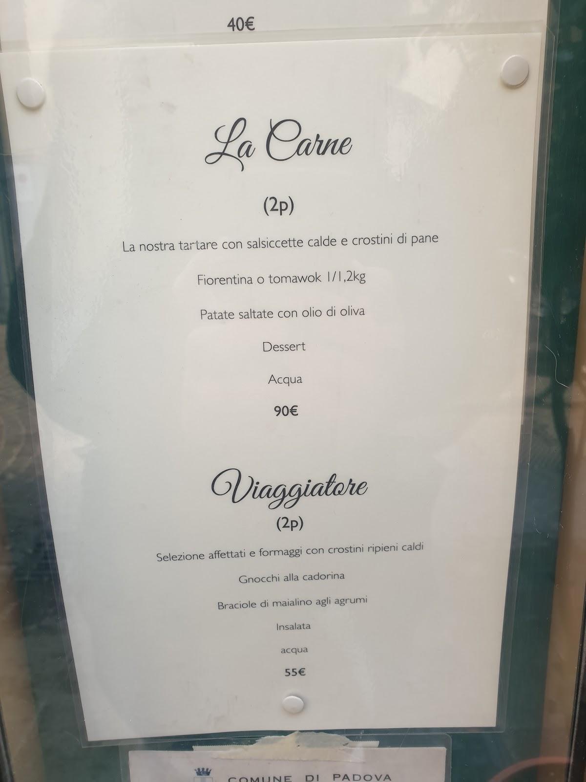 Menu at Ristorante Il Vecchio Falconiere, Padua