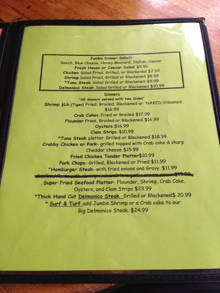 Menu at The Crusty Crab pub & bar, Greenbackville