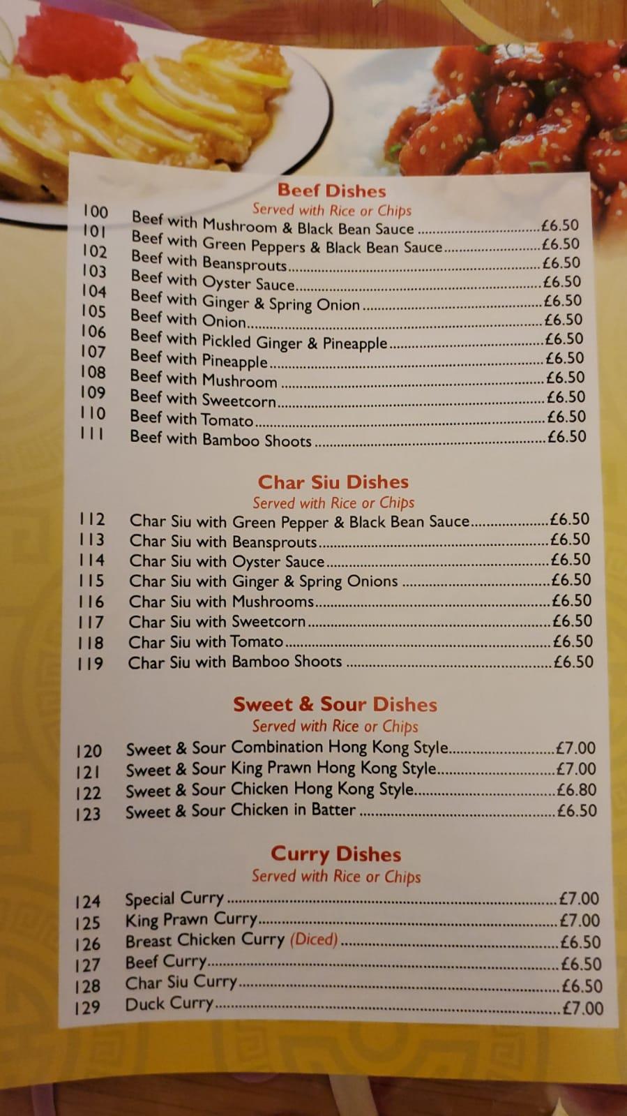 Menu at The new canton fast food, Irvine