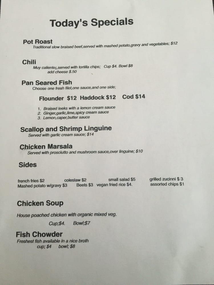 Menu at Commercial Street Pub, Portland