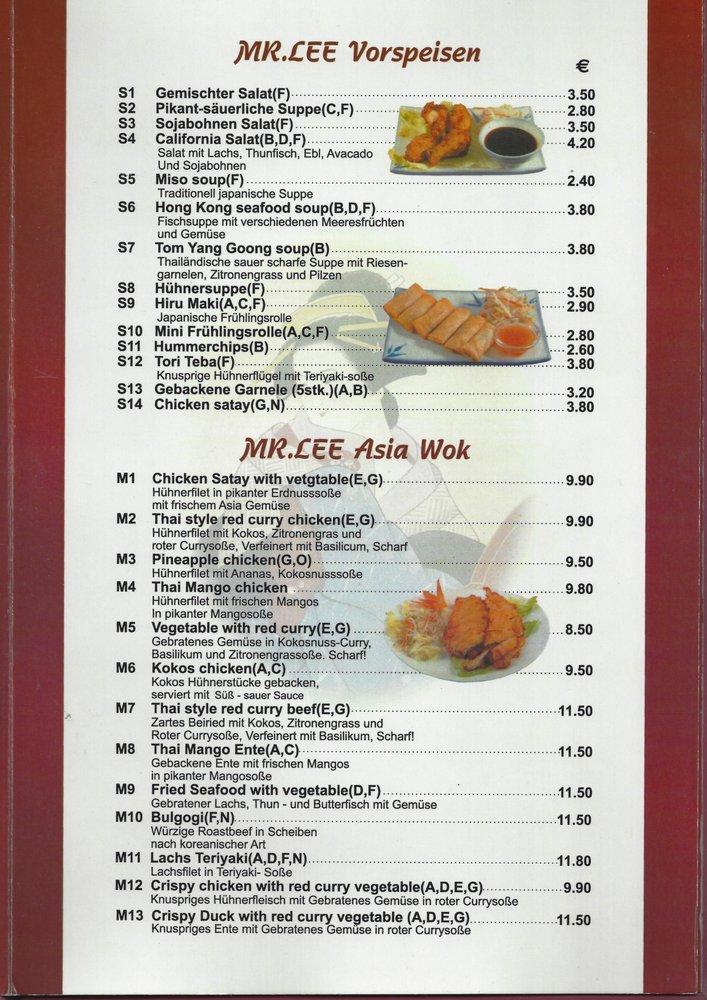 Speisekarte von Mr Lee Cafe Asia, Wieselburg